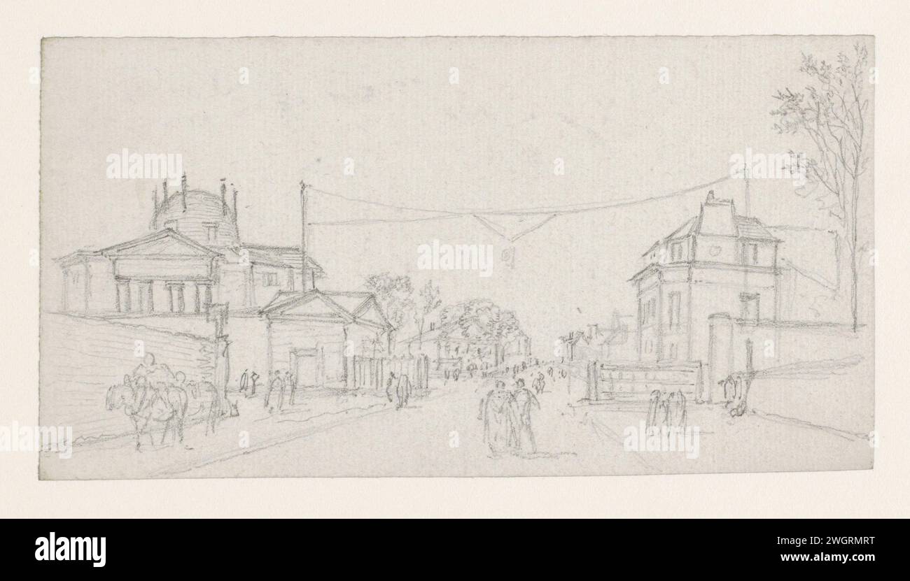 One of the barriers of Paris, Georges Michel, 1773 - 1843 drawing paper ...