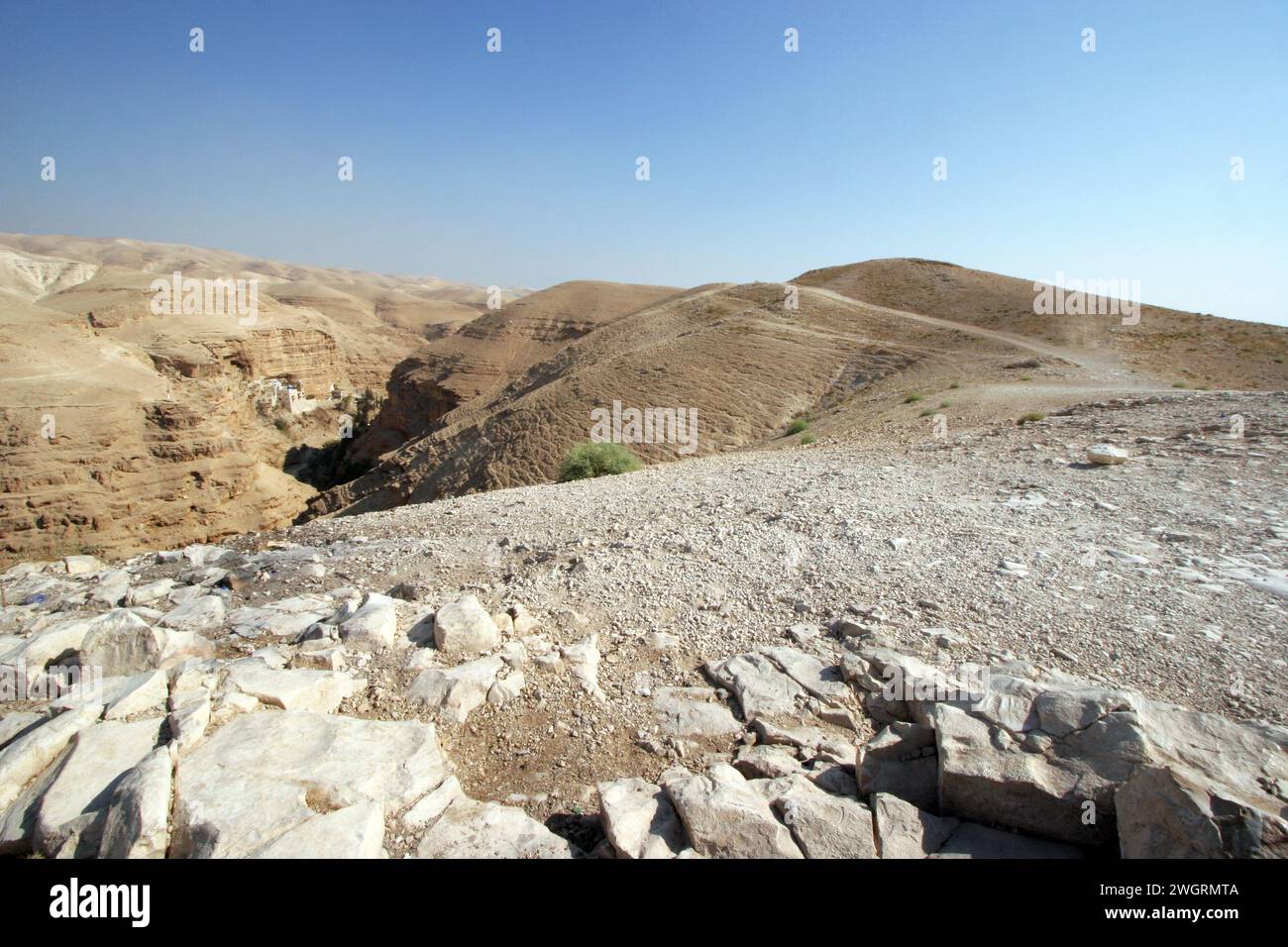 Greek Orthodox Monastery of St. George on the slope of Wadi Qelt, Judean Desert, Israel Stock ...