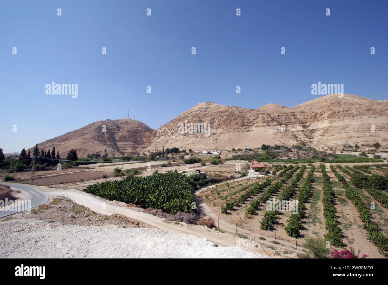 Mount of Temptation near the city of Jericho, Jordan Valley, West Bank ...