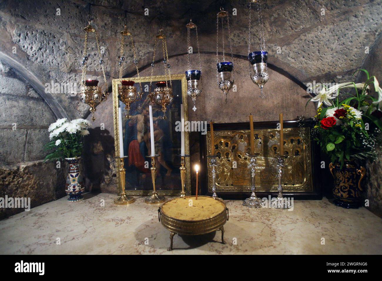 Altar over the tomb of the Virgin Mary in the Church of the Sepulchre ...