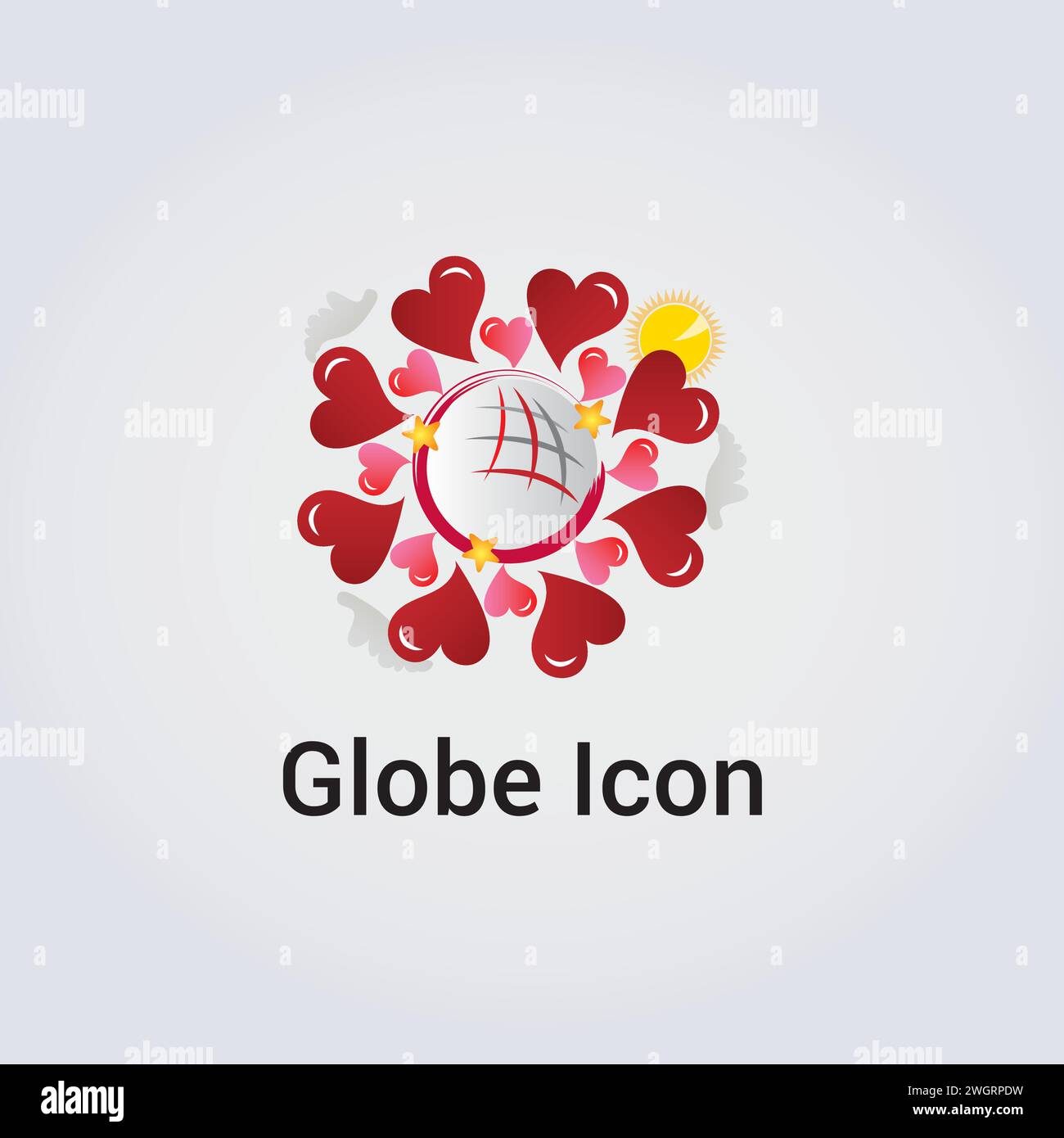 Planet Globe Earth Icon Logo Design Round Circle Elements Colorful ...