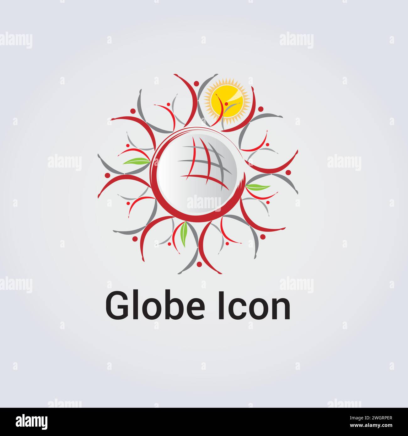 Planet Globe Earth Icon Logo Design Round Circle Elements Colorful ...