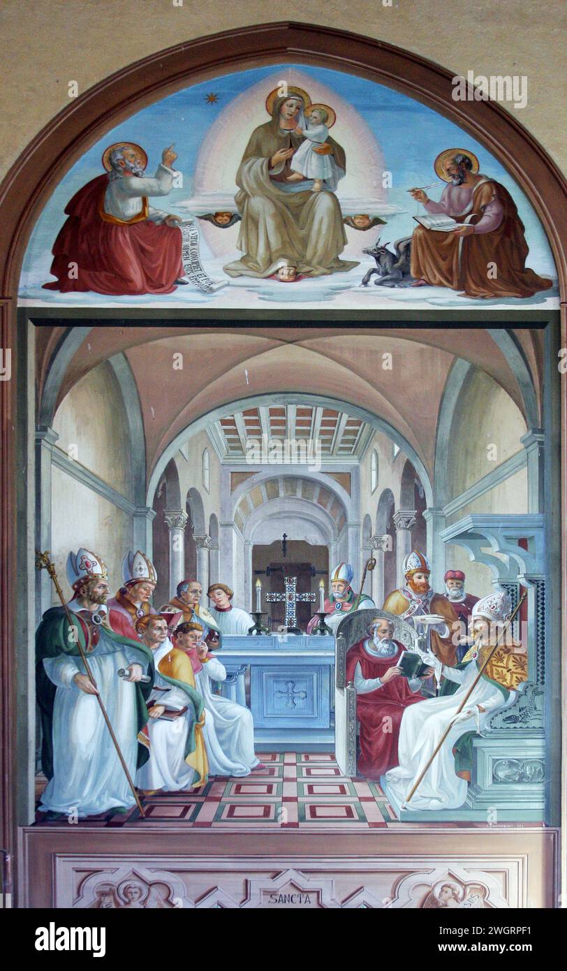 Council of Ephesus, fresco in the Franciscan church of the Visitation ...