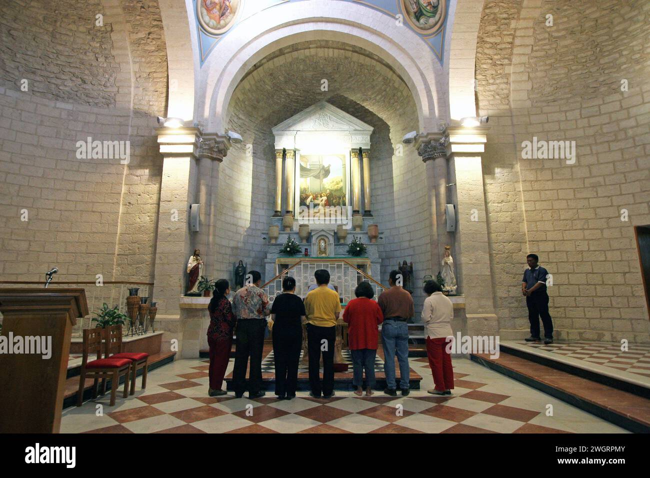 The Wedding church at Cana, built on the site of Jesus' first miracle ...