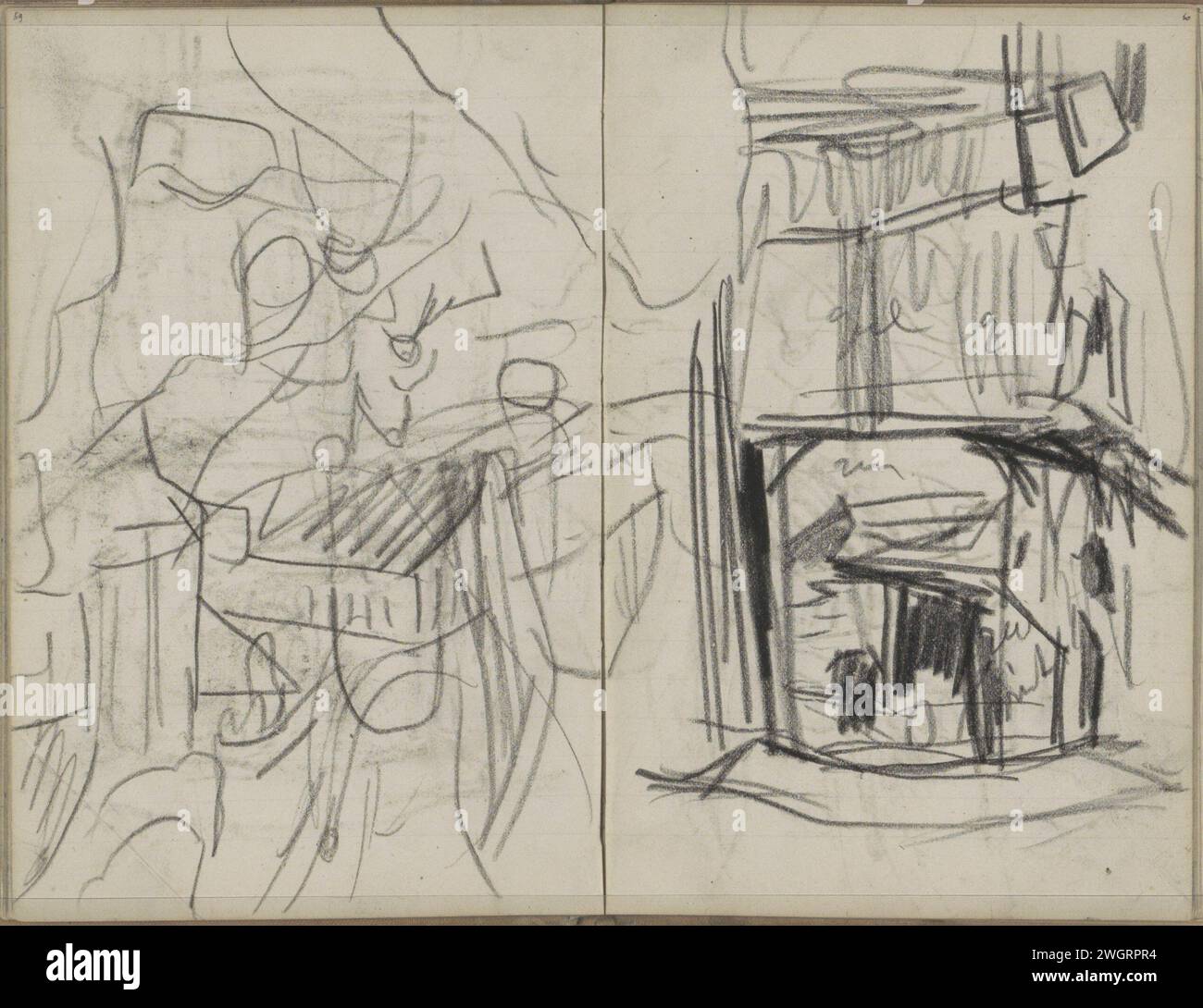 Study, 1888 Page 59 from a sketchbook with 56 sheets. Istanbul chalk ...