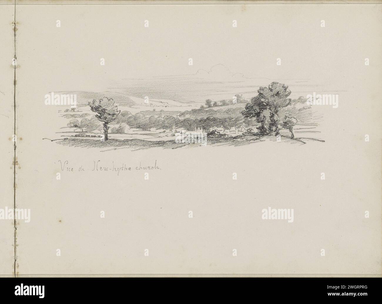 View of New Hythe, 1858 Leaf 36 Recto from a sketchbook with 52 sheets ...