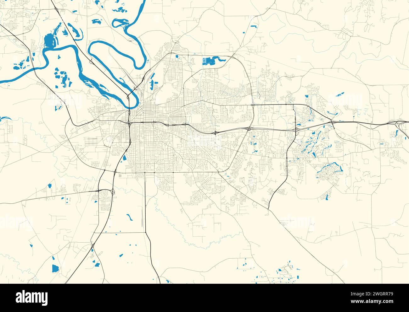 Vector city map Montgomery, Alabama, United States Stock Vector Image ...