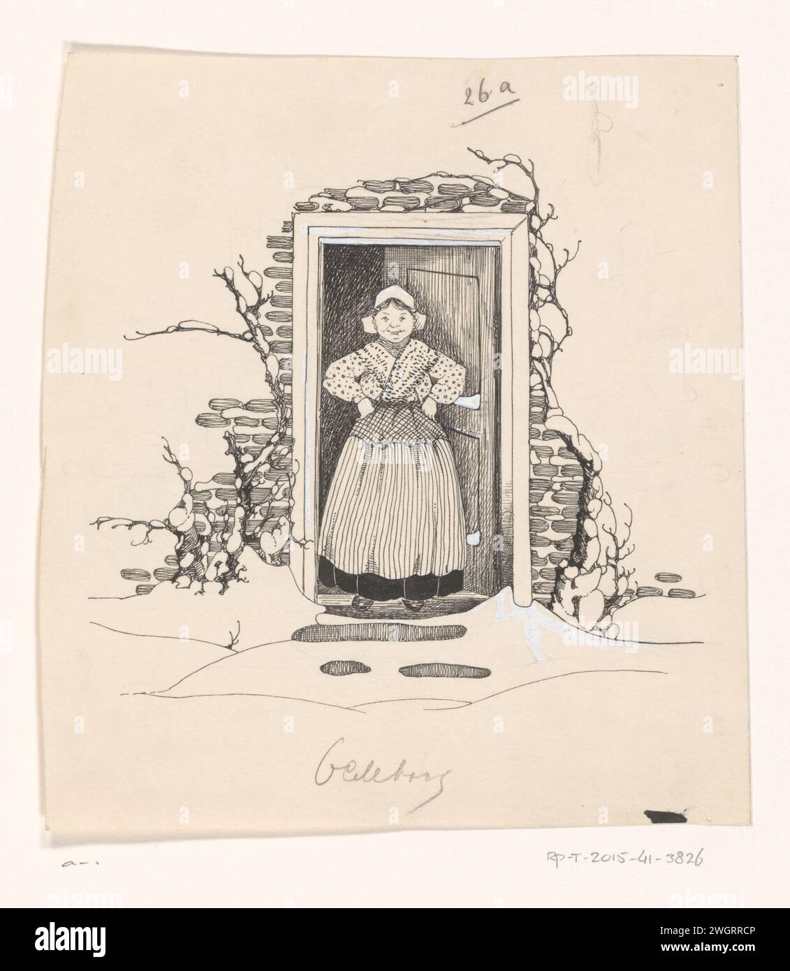 Woman in traditional costumes in a doorway, anonymous, c. 1890 - c ...