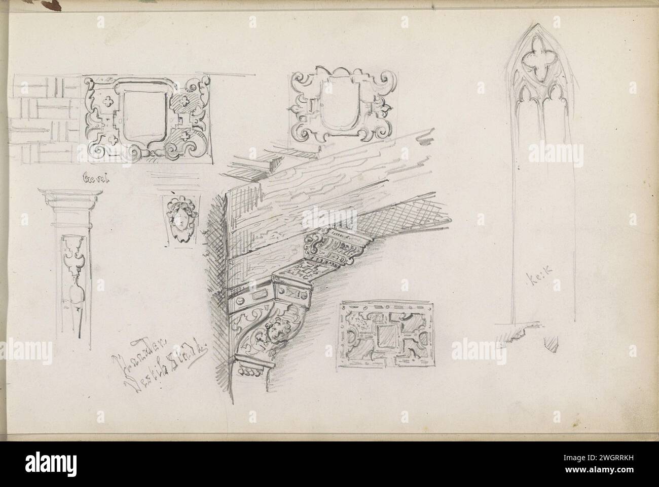 Architecture studies, 1862 - 1867 Among other things, a church window ...