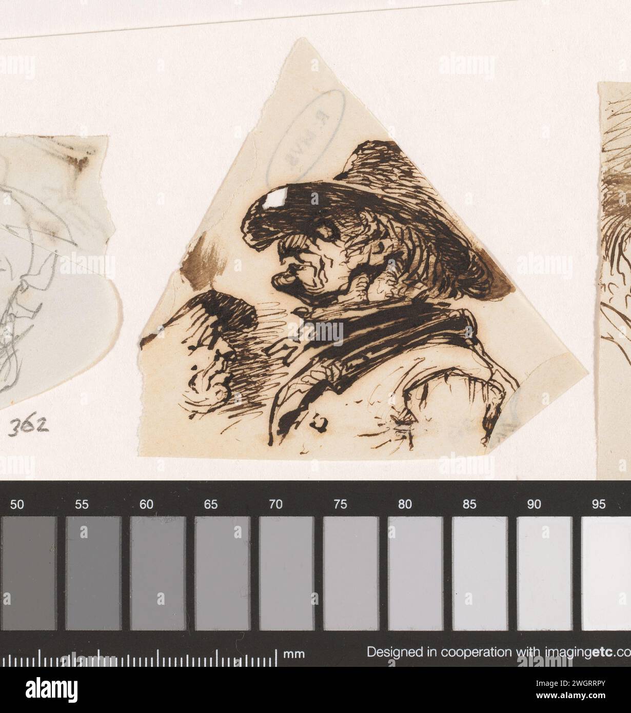 Two Koppen, Johannes Taventrate, 1840 - 1880 drawing paper. ink pen ...
