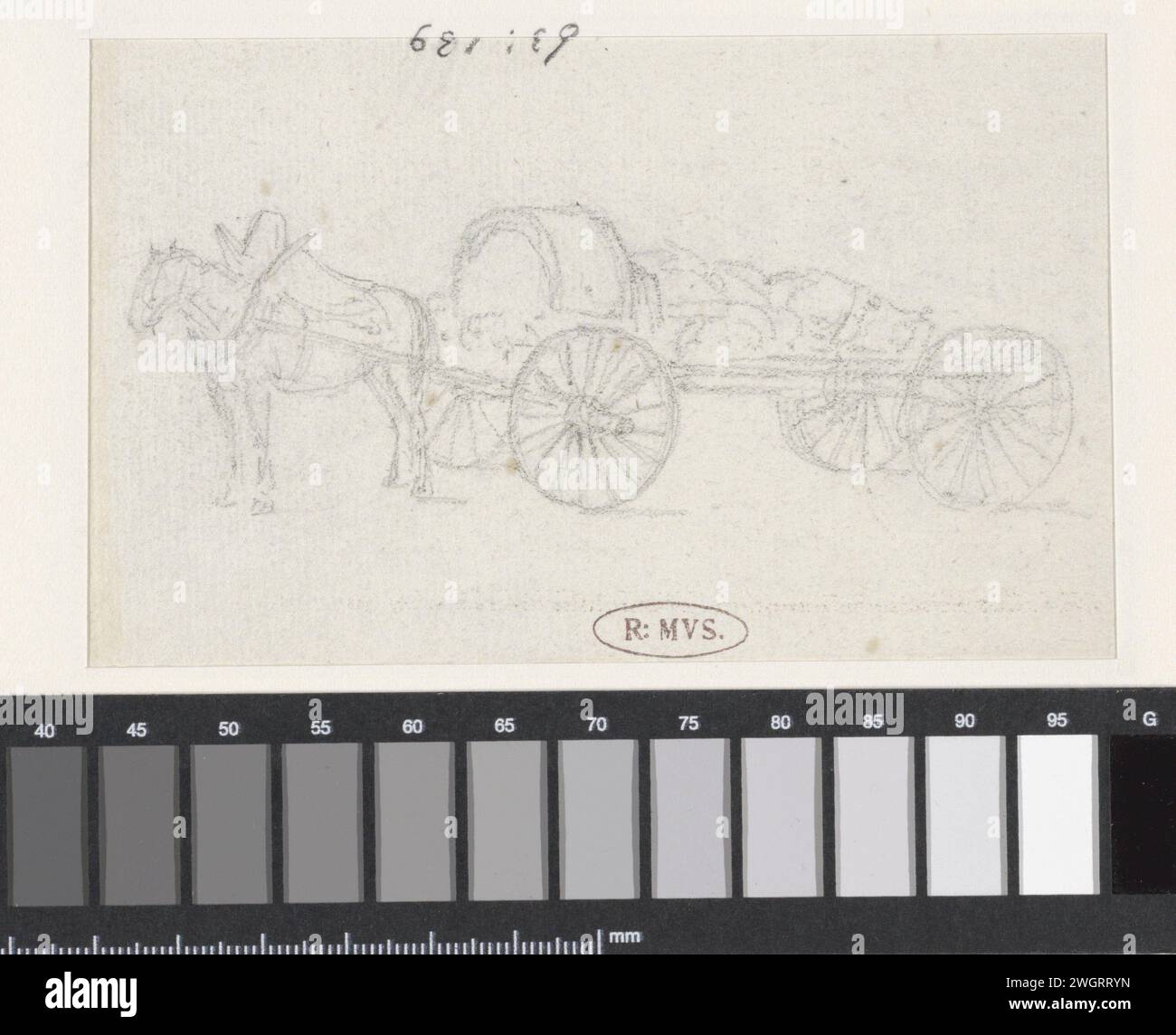 Car with horse, Georges Michel, 1773 - 1843 drawing paper. pencil four ...
