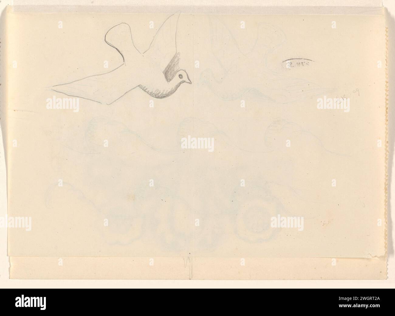 Flying Duif, Leo Gestel, 1939 - 1941 drawing paper. pencil other birds ...