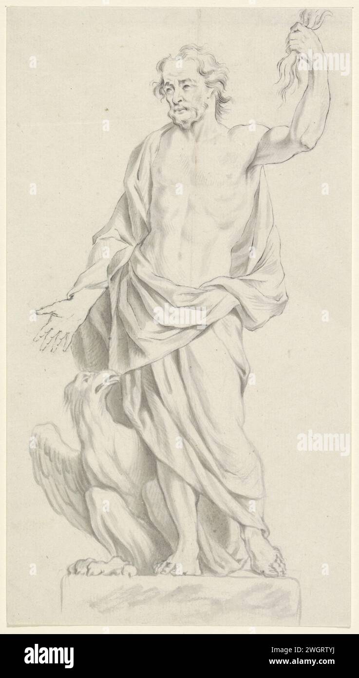 Jupiter, anonymous, 1600 - 1800 drawing Image of Jupiter with lightning ...