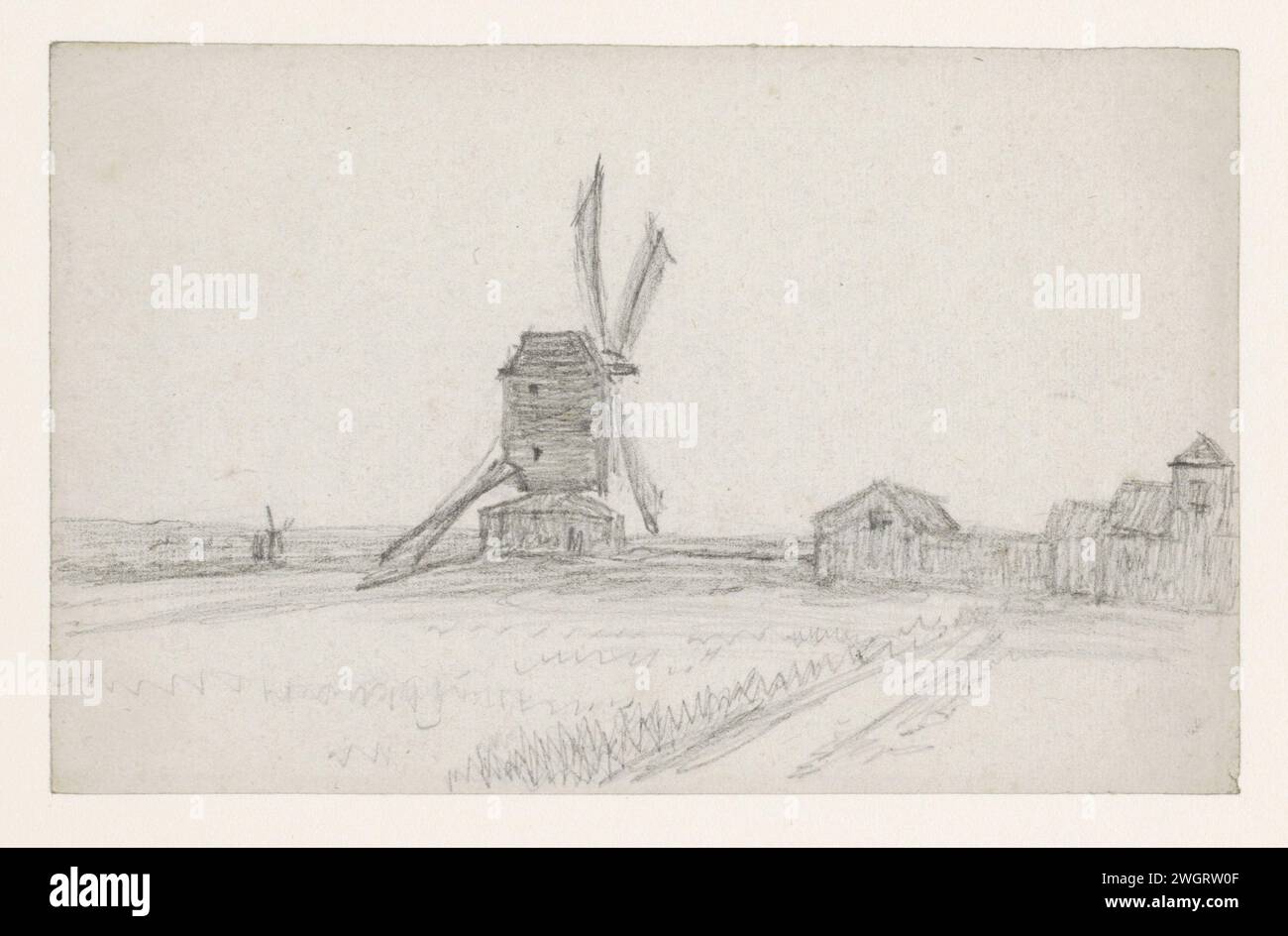 Paint on the Butte, Georges Michel, 1773 - 1843 drawing paper. pencil ...