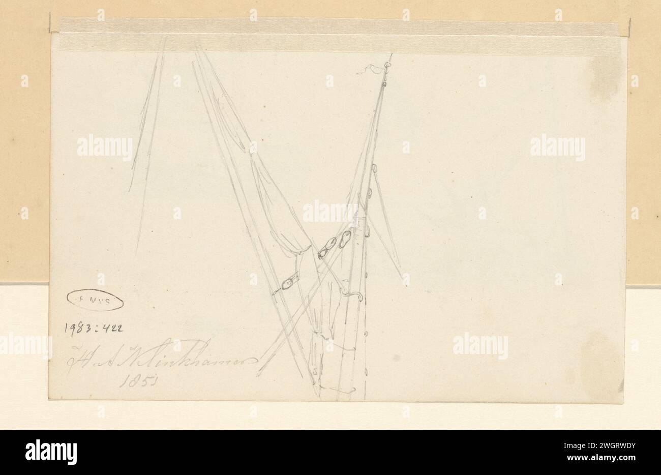 Rigage, Hendrik Abraham Klinkhamer, 1851 drawing paper. pencil parts of ...