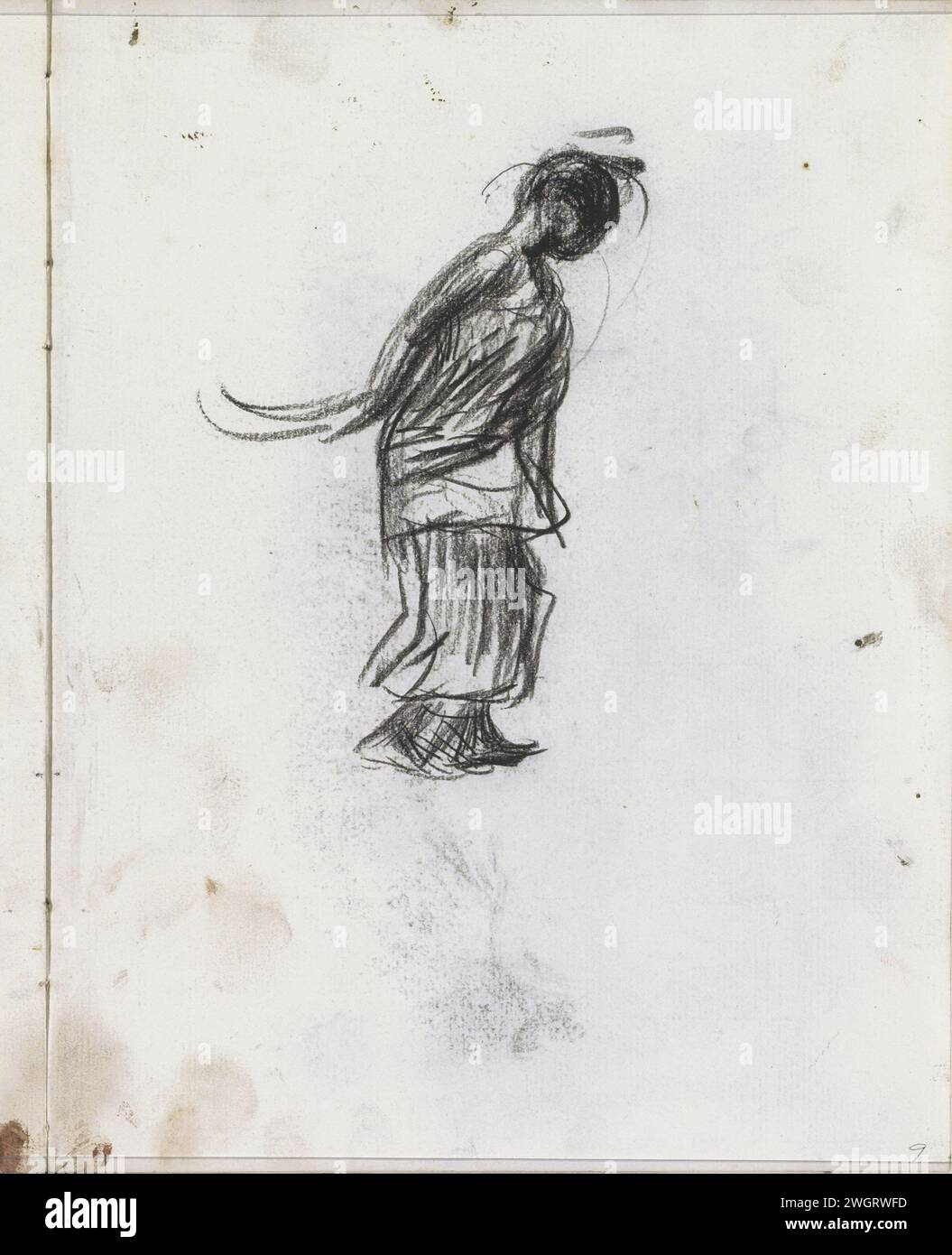 Bending over African figure, possibly a dancer, 1875 - 1934 Leaf 9 ...