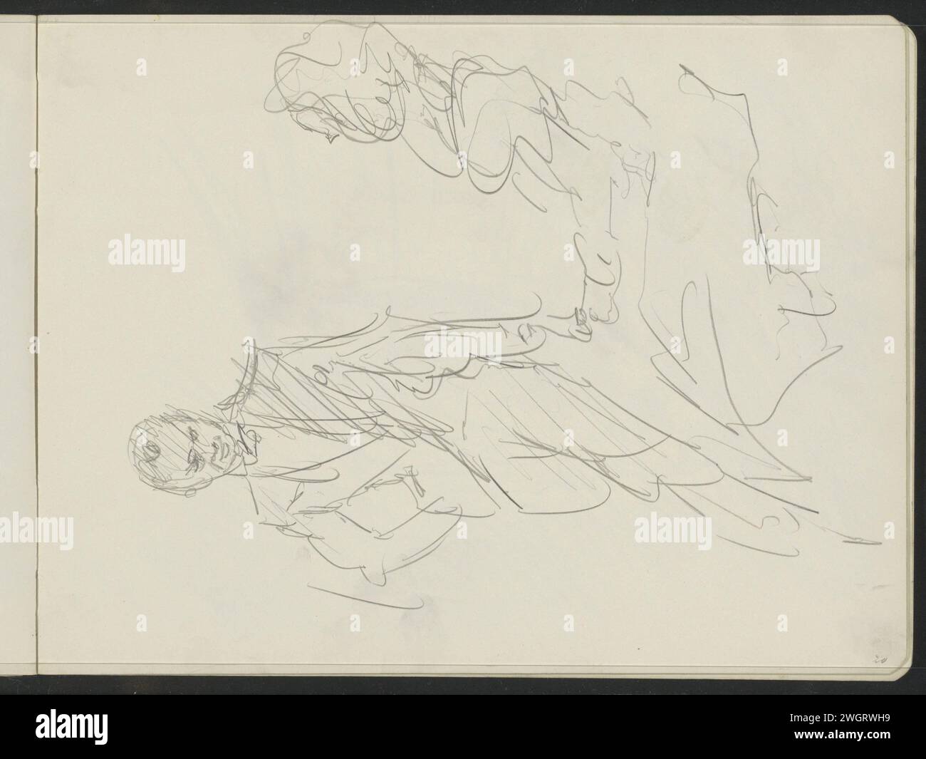 Standing man for a sitting woman, c. 1915 - 1934 Leaf 20 Recto from ...