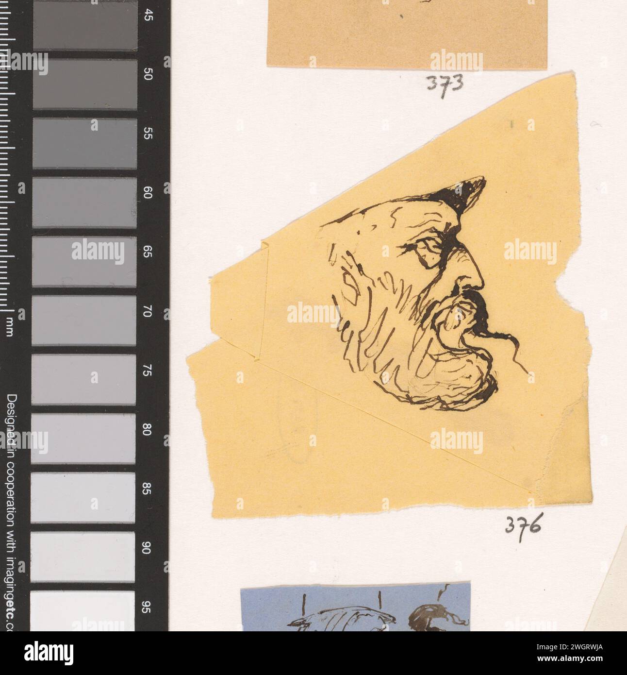 Kop, Johannes Taventrate, 1840 - 1880 drawing Kop of a man with beard ...
