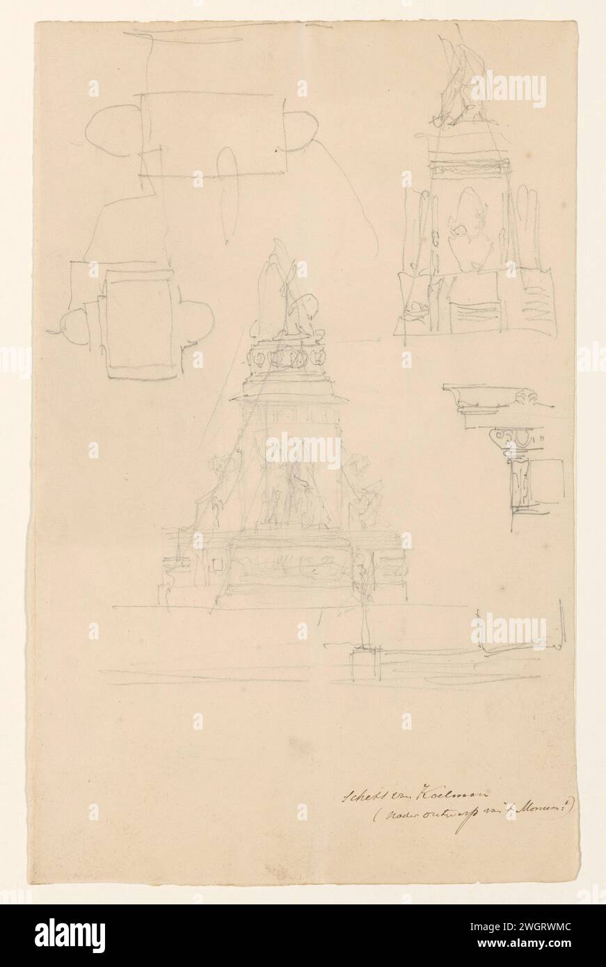 Sketch magazine with designs for the monument for Bernhard, Duke of ...