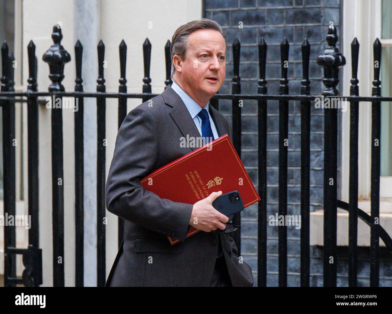 London, UK. 6th Feb, 2024. David Cameron, Foreign Secretary, at Downing ...