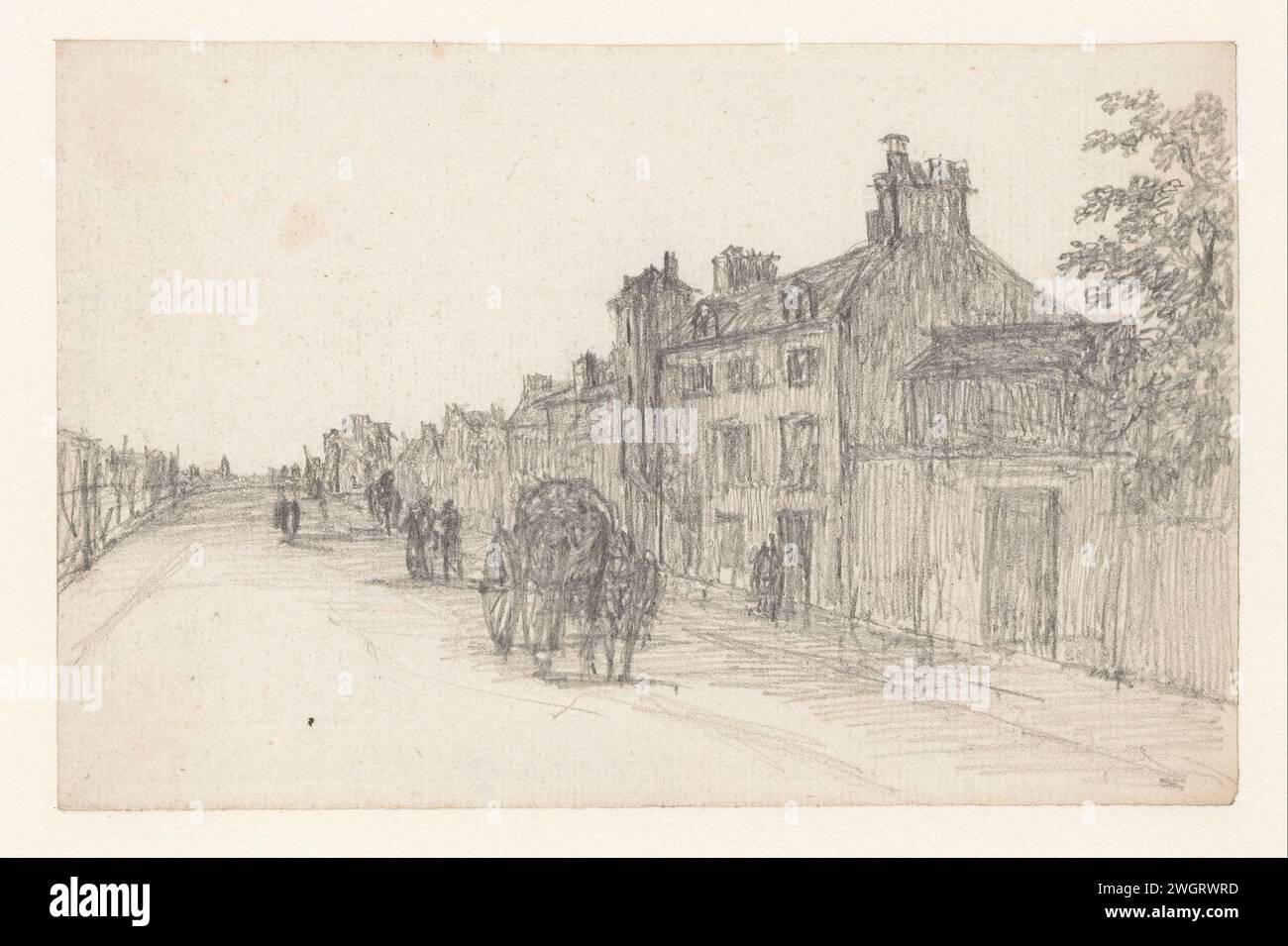 Street with tugar cart; Right Huizen, Georges Michel, 1773 - 1843 ...