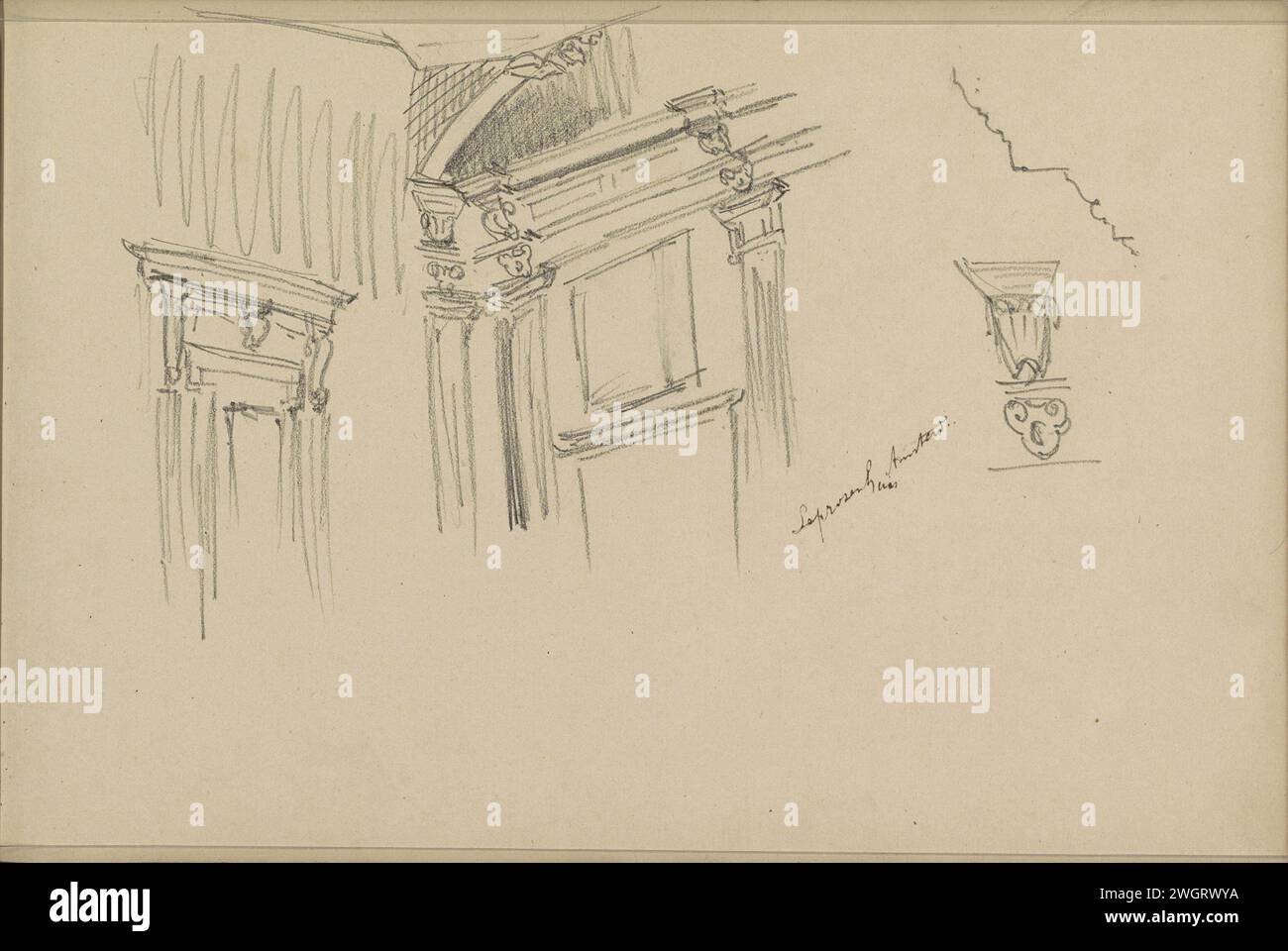 Interior of the Leprozenhuis in Amsterdam, 1862 - 1867 Leaf 48 Recto ...