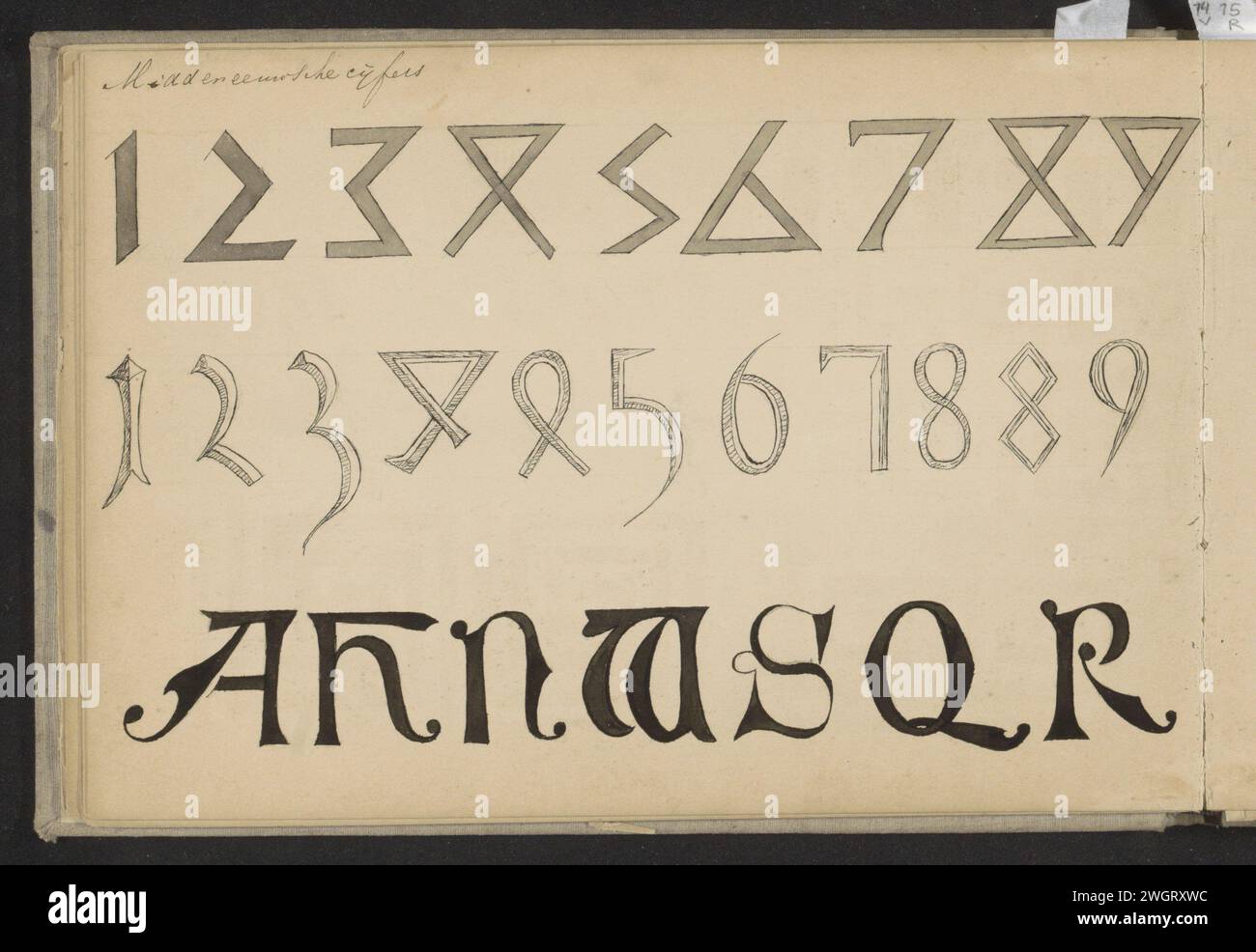Medieval calligraphy alphabet hi-res stock photography and images - Alamy