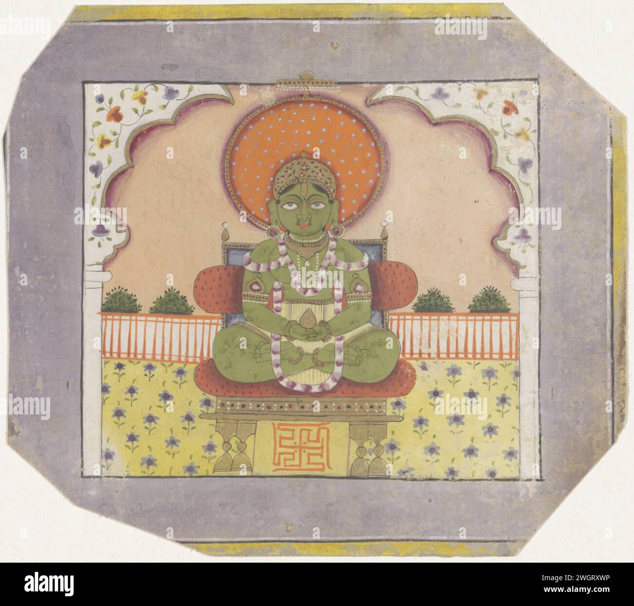 Tirtankara Suparsva, Anonymous, 1800 - 1900 Indian miniature. drawing A ...