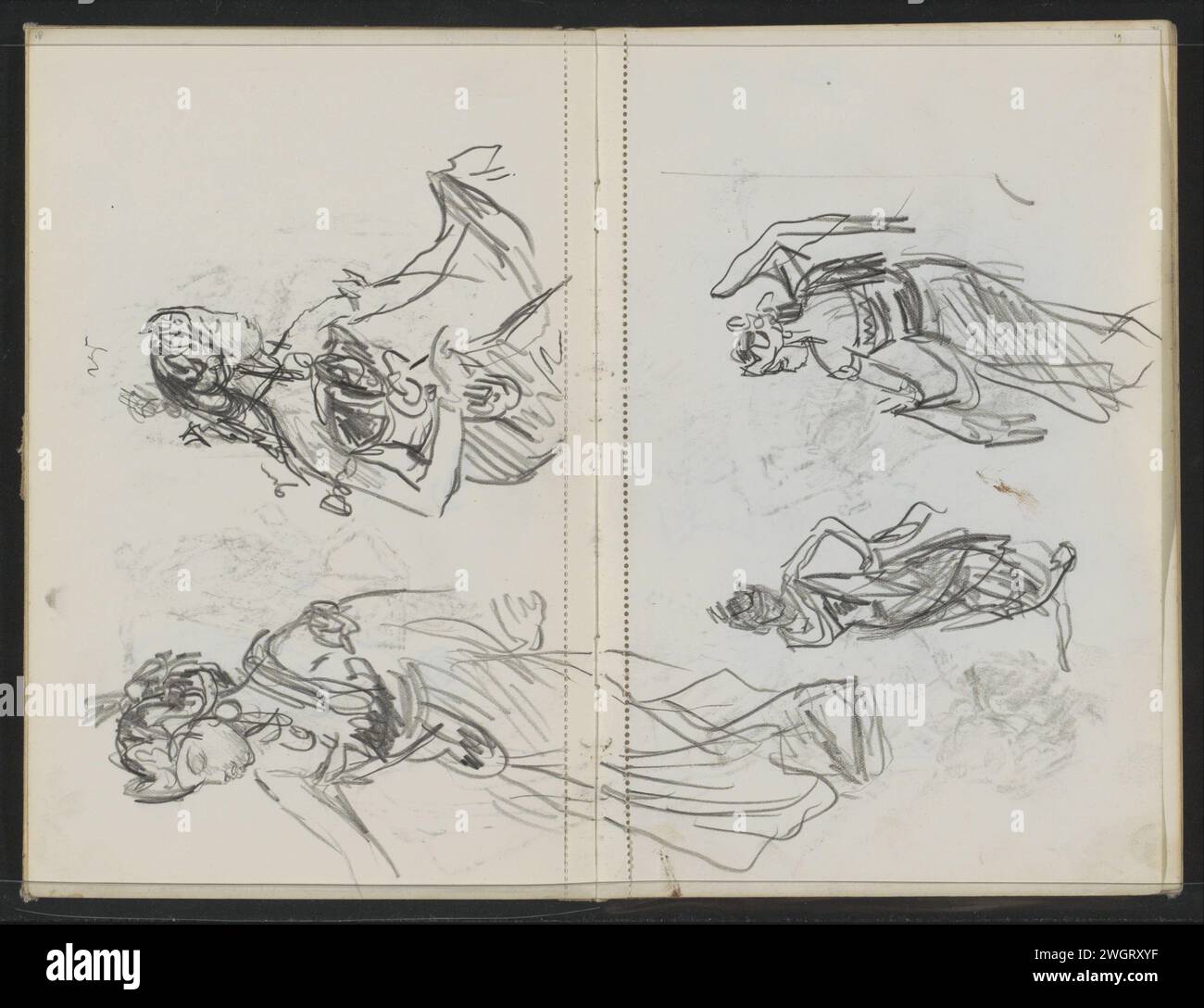 Vier Dansende Serimpies, 1925 Pages 18 and 19 from a sketchbook with 74 ...