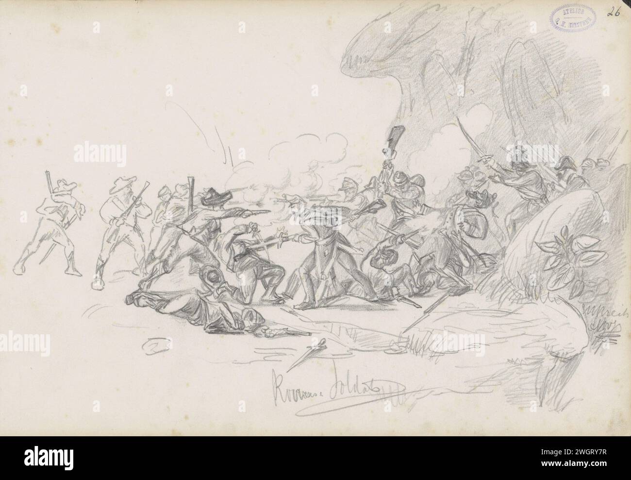 Fight between Rovers and Soldiers, George Hendrik Breitner, 1872 ...