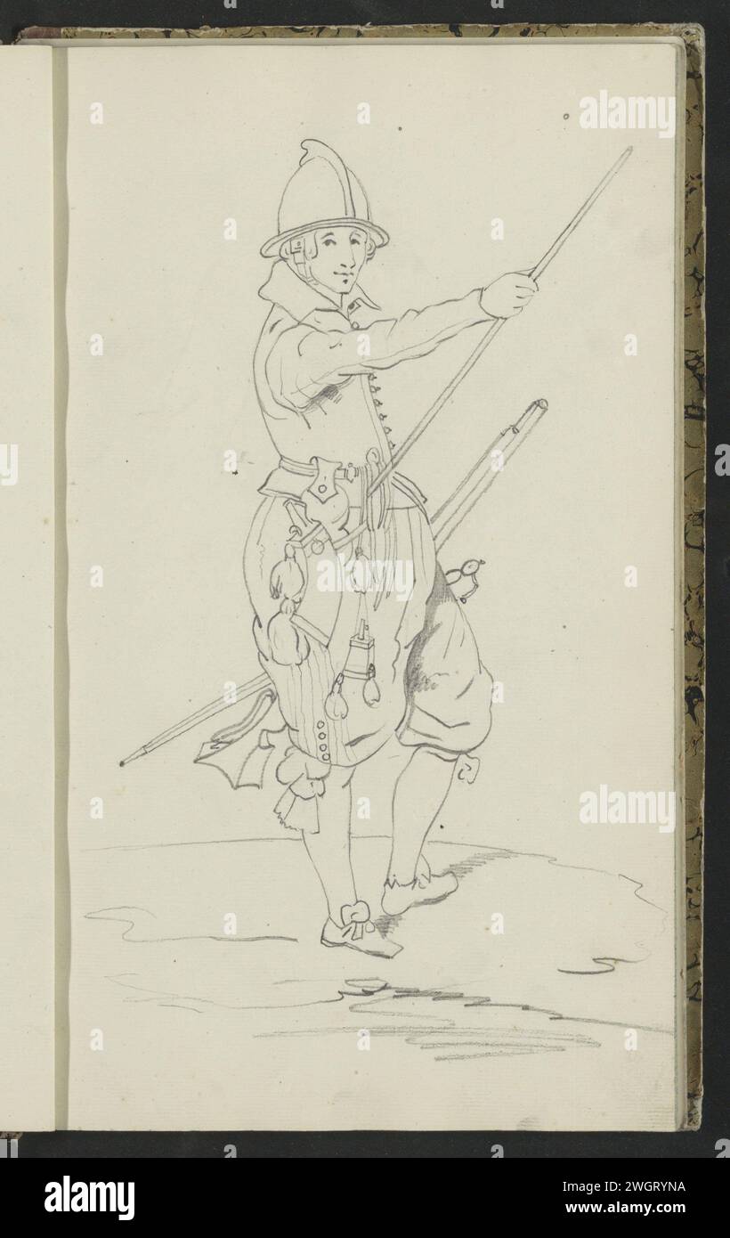 Soldier who carries his skewer in the right hand and musket in the left ...