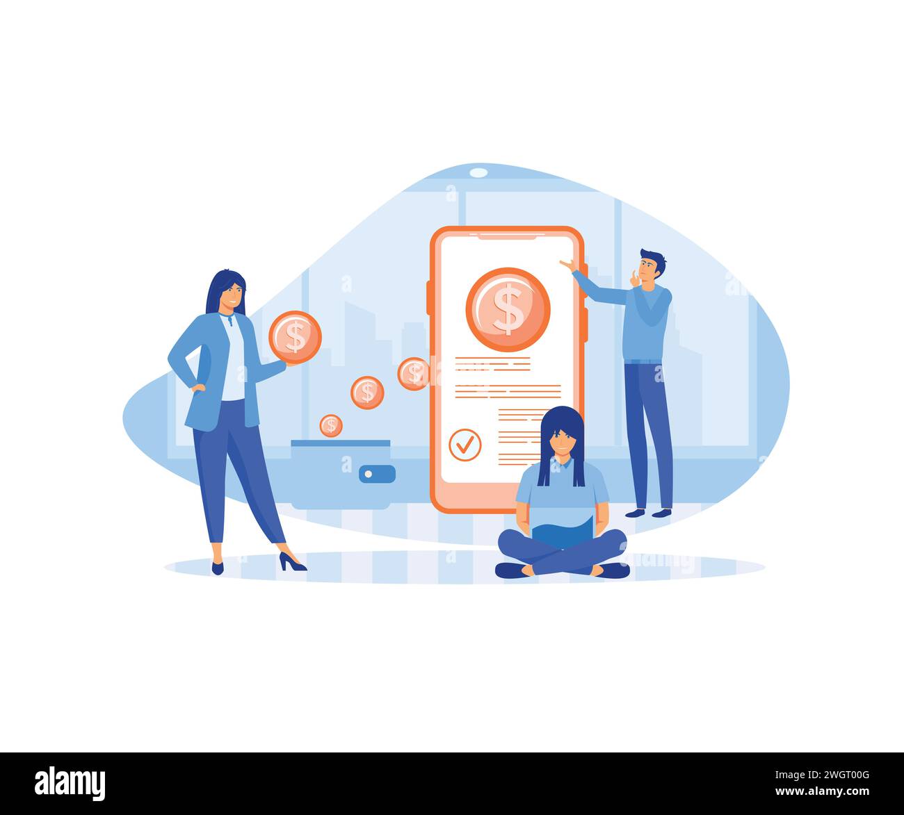 Money transfer, cash back, digital wallet app, online transaction ...