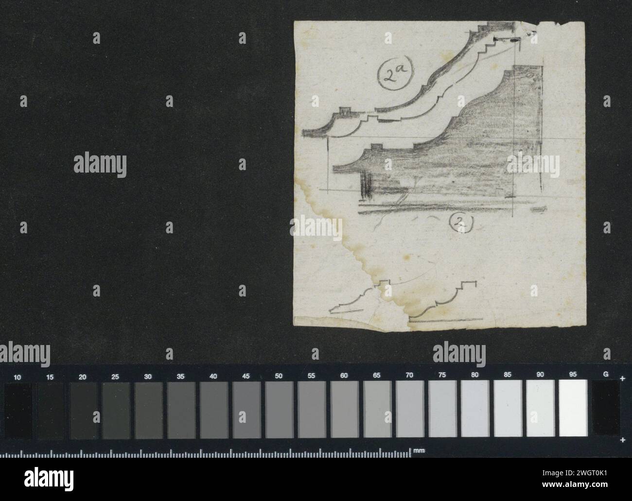 Cross -sections of a paintery list, 1876 - 1924 drawing paper. chalk ...