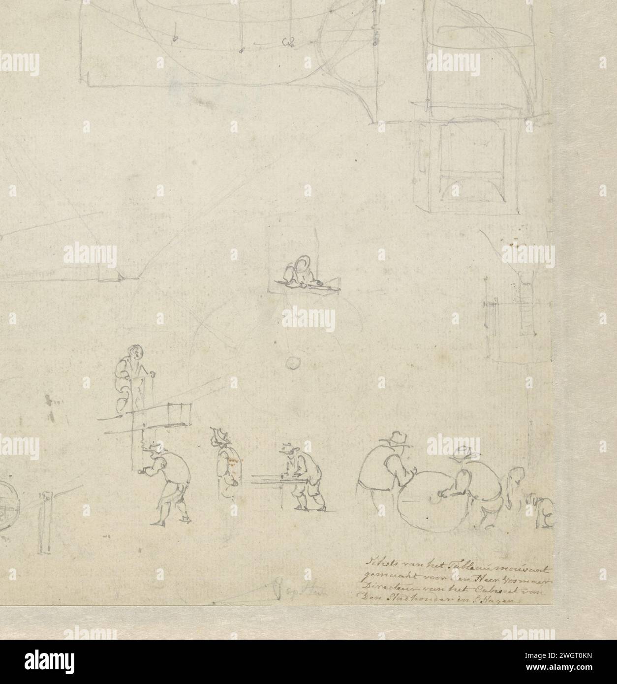 Sketches of workmen in a carpenter's workshop, c. 1770 drawing The ...