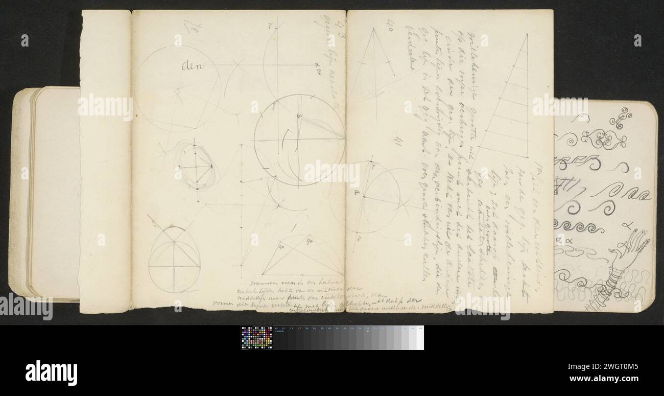Geometric figures and lines, c. 1894 Verso side of a separate drawing ...