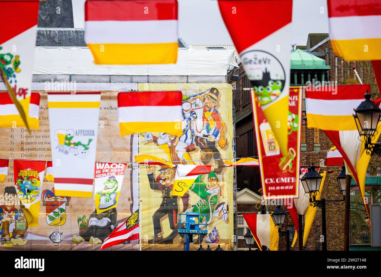 DEN BOSCH - Flags in the center of Den Bosch. The city of Oeteldonk ...