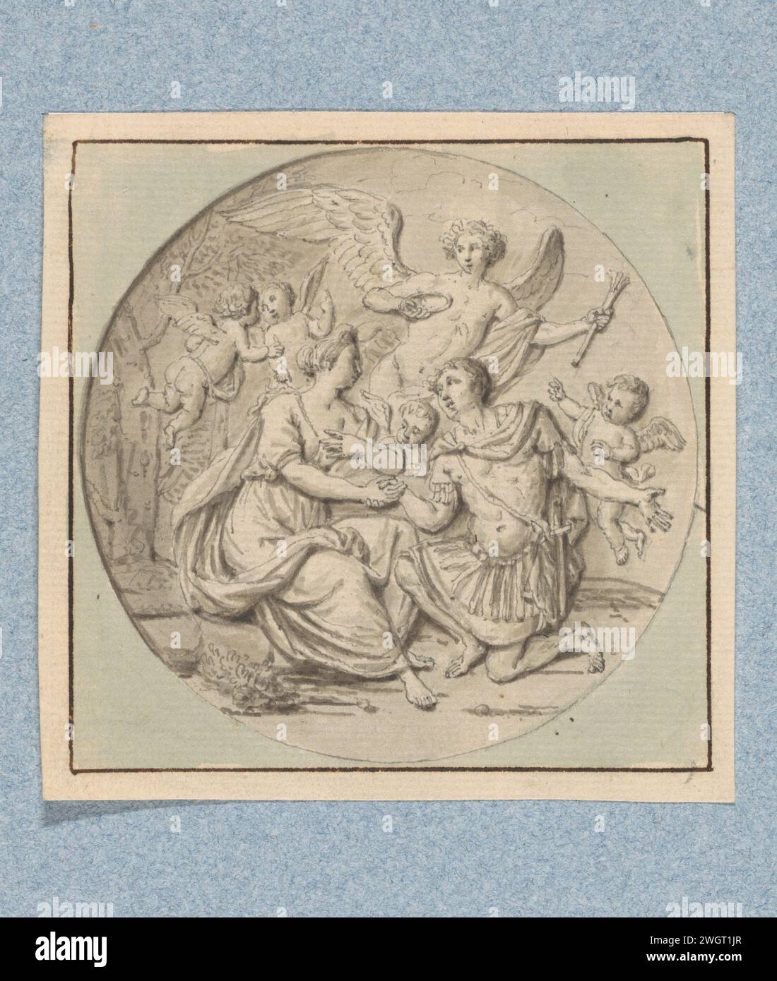 Military kneels for a woman and is crowned by Hymenaeus (in box with 43 ...