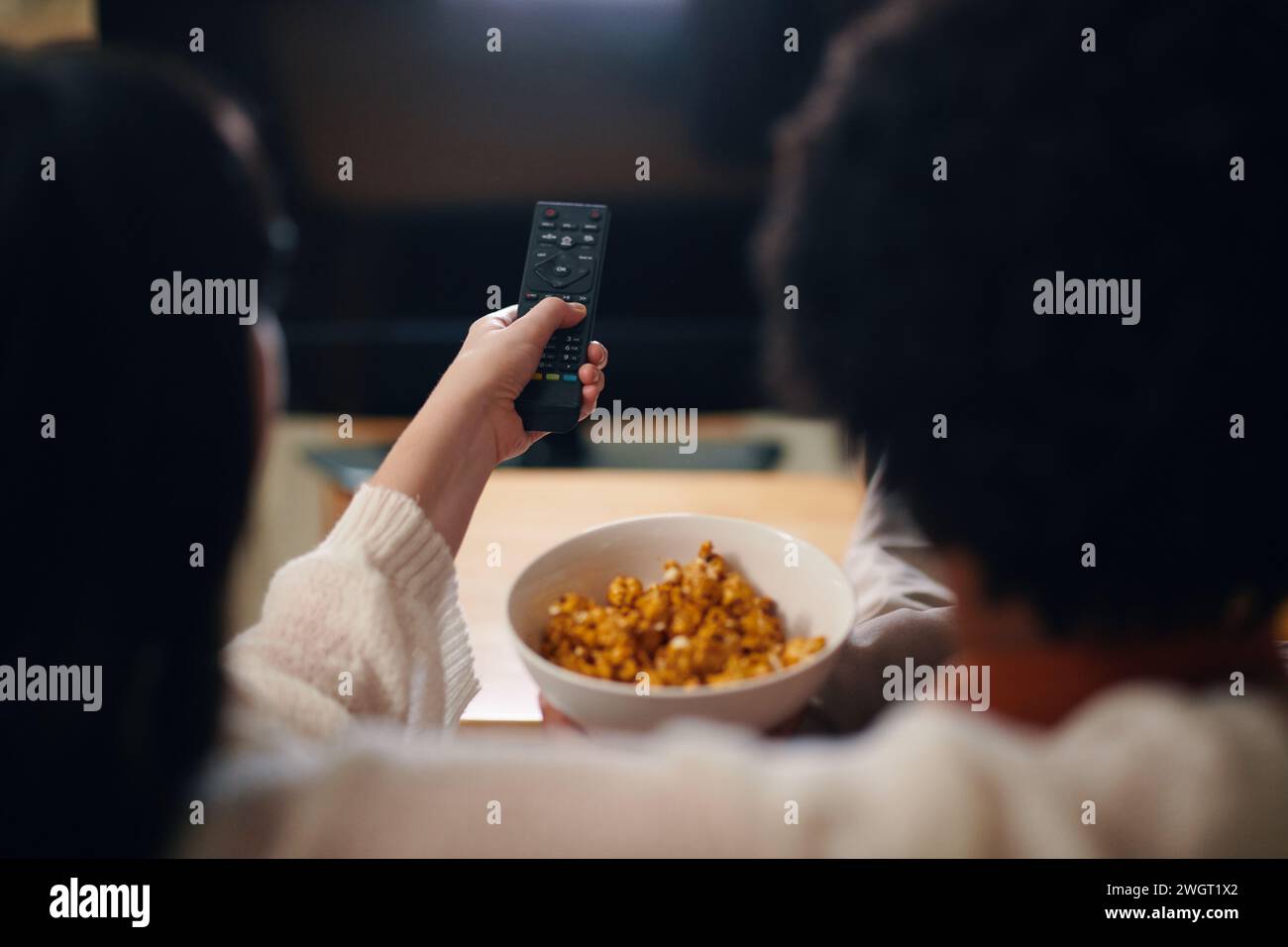 Man sitting in front of his tv set hi-res stock photography and images ...