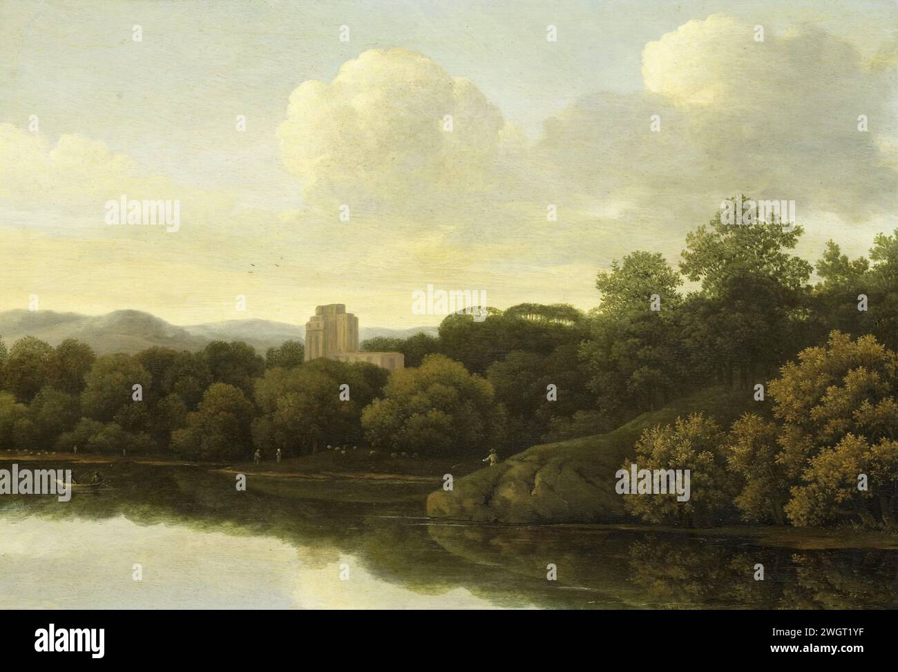 Wooded Landscape with River, Johan de Lagoor (attributed to), 1645 ...