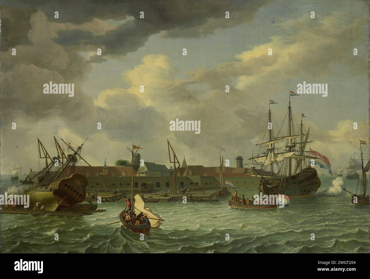 The Island of Onrust near Batavia (Jakarta), Abraham Storck (manner of ...