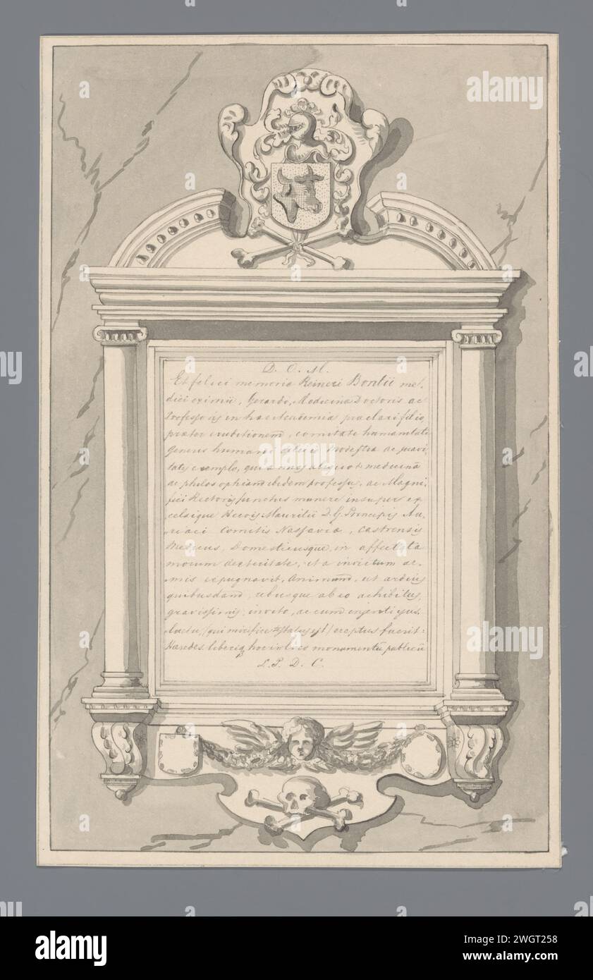 View of Reinier Bontius's burial monument in the Pieterskerk in Leiden ...
