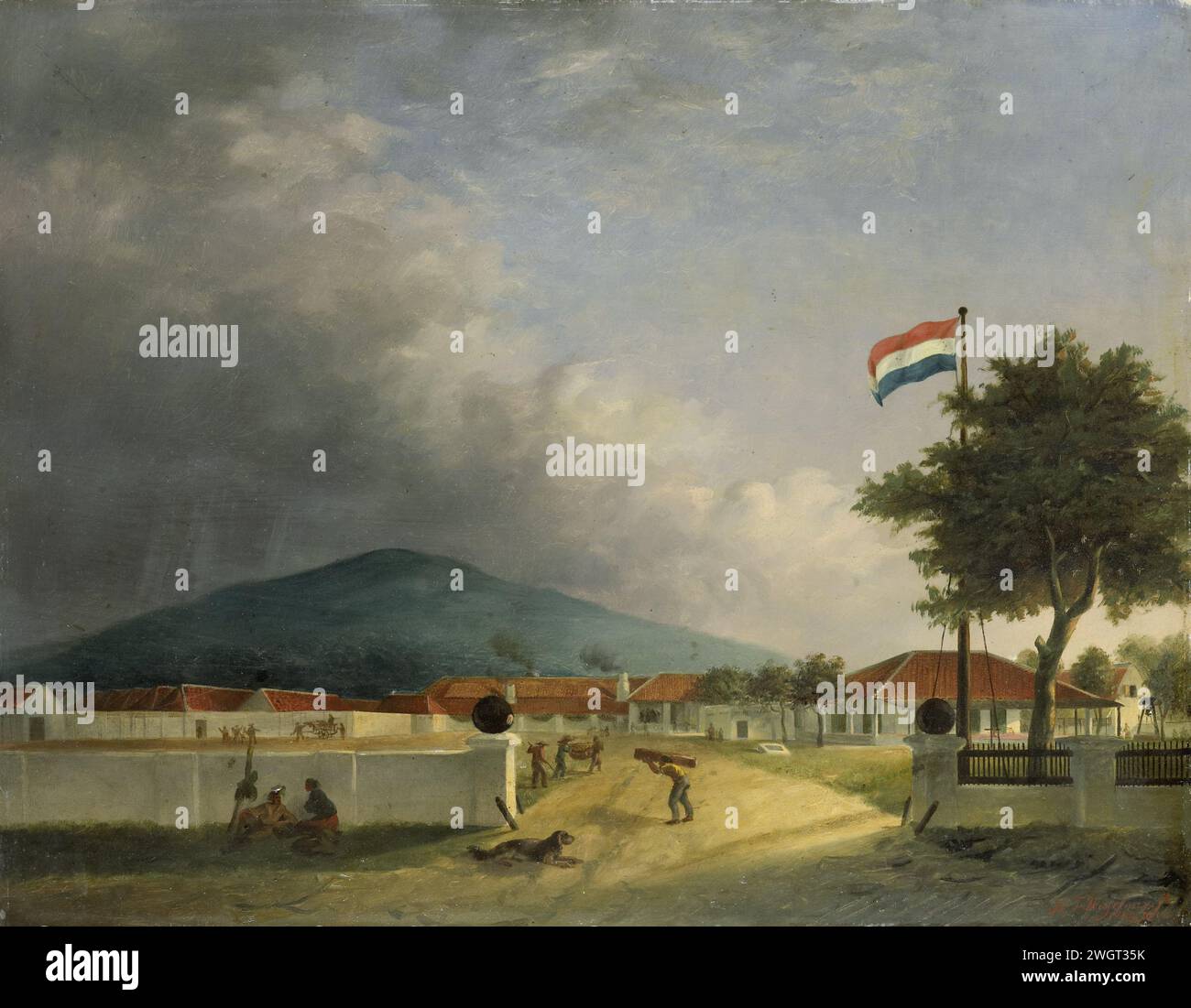 The Kedawong Sugar Factory near Pasuruan, Java, H.Th. Hesselaar, 1849 ...