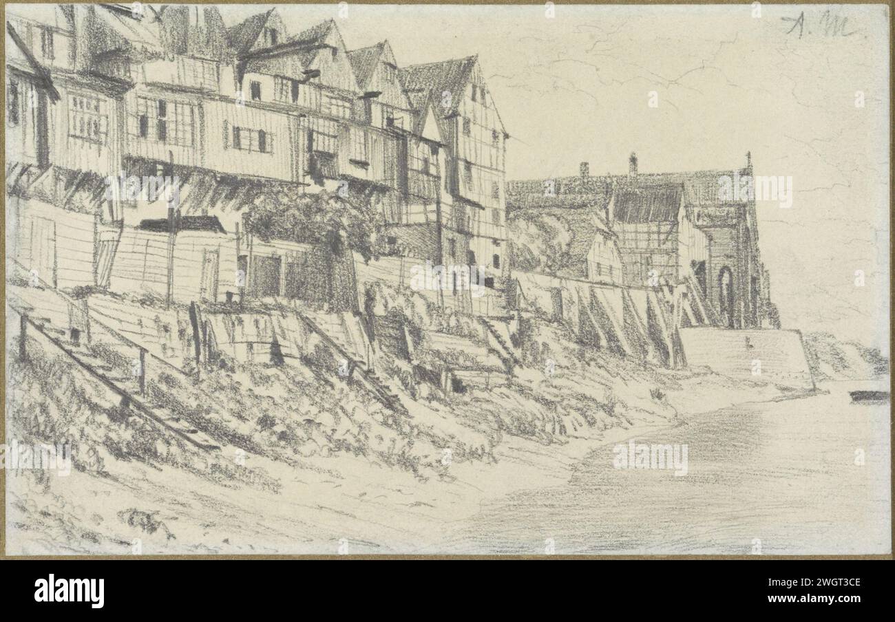 Old houses on the Northern German coast, Adolph Menzel, 1825 - 1905 ...