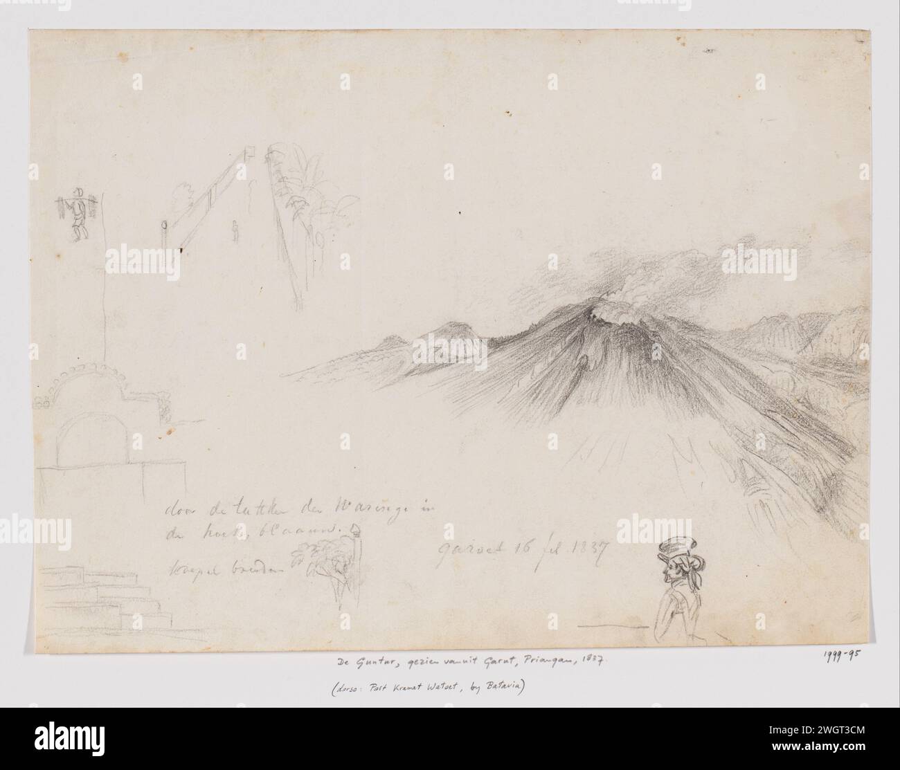 View of the Guntur seen from Garut, Priangan, West-Java, Adrianus ...
