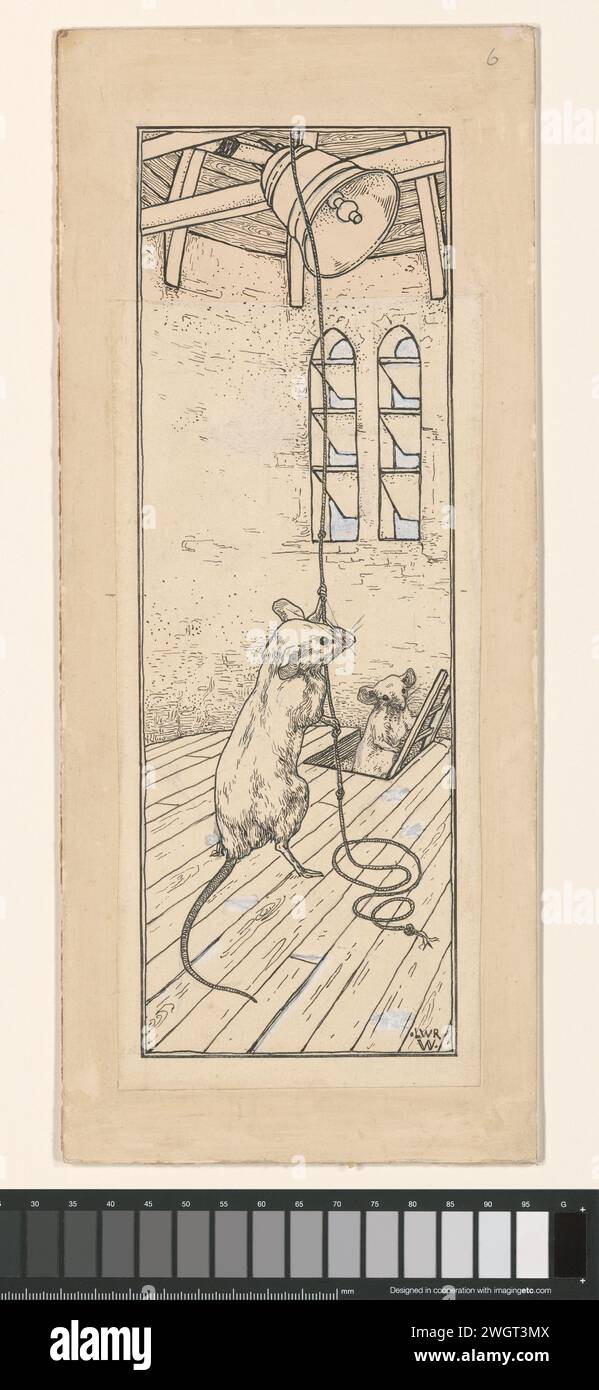 Muis is the death bell, Willem Wenckebach, 1894 drawing A mouse is the ...