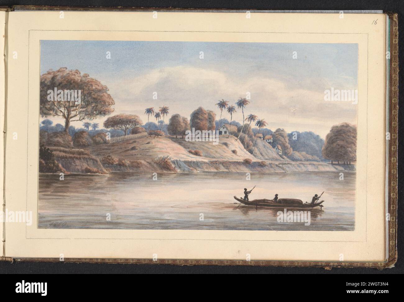 Post Victoria seen from the Suriname River, Jacob Marius Adriaan ...