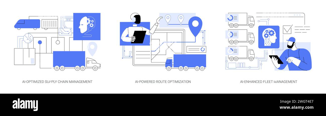 AI in Transportation and Logistics abstract concept vector ...
