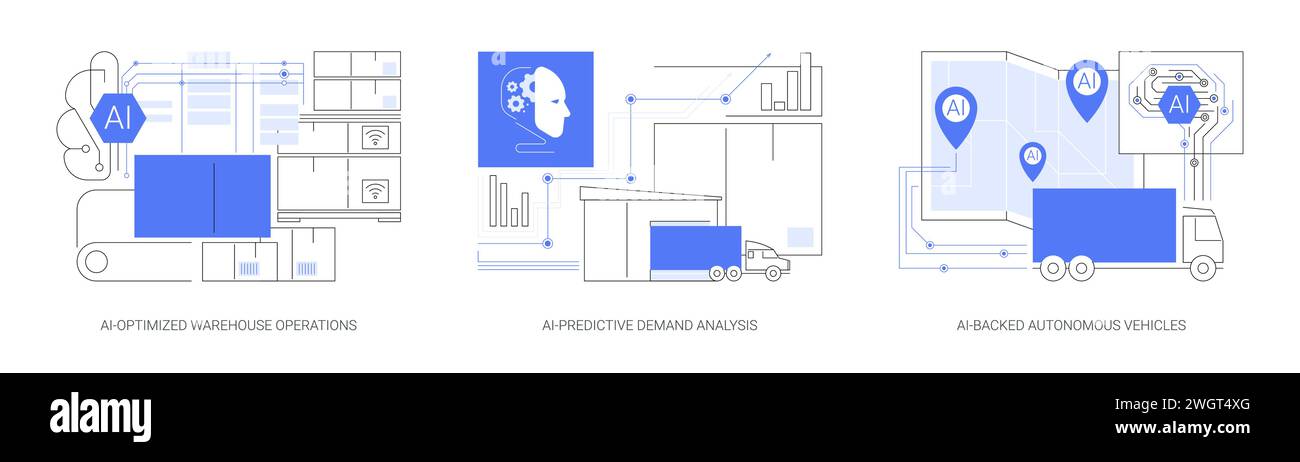 AI in Logistics and Warehousing abstract concept vector illustrations ...