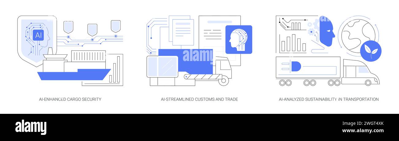AI Technology in Logistics abstract concept vector illustrations Stock ...