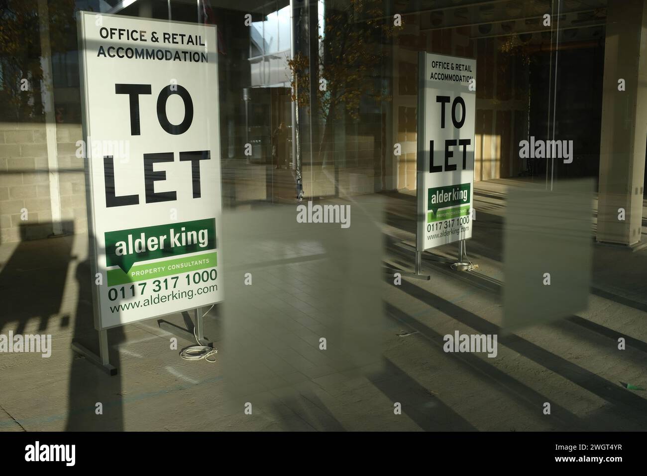 To let signs in Bristol offices in Temple Meads, Temple Quay Stock ...